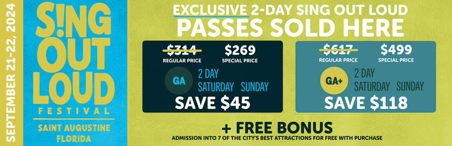 Sing Out Loud Festival VIP Ticket Packages